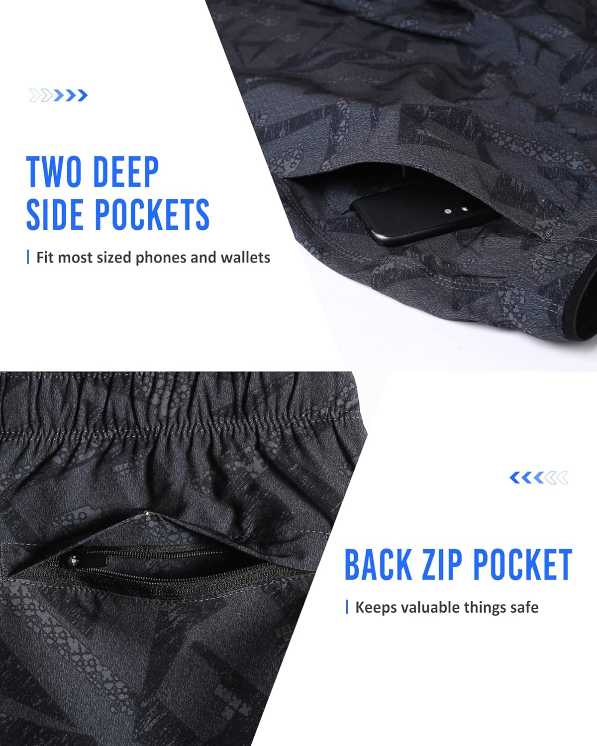 maamgic Mens Running Shorts Workout 6″ Marathon Lightweight Quick Dry ...