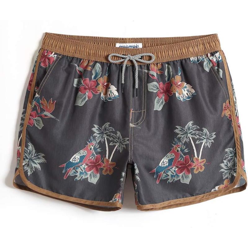 maamgic Mens Boys Short 80s 90s Vintage Swim Trunks with Mesh Lining ...