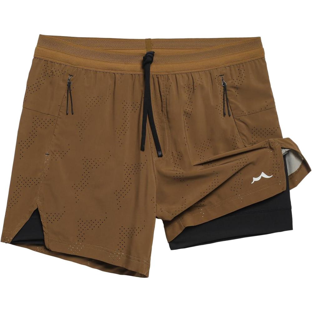 maamgic Mens 2 in 1 Running Shorts 5″ Gym Workout Shorts with Zipper ...