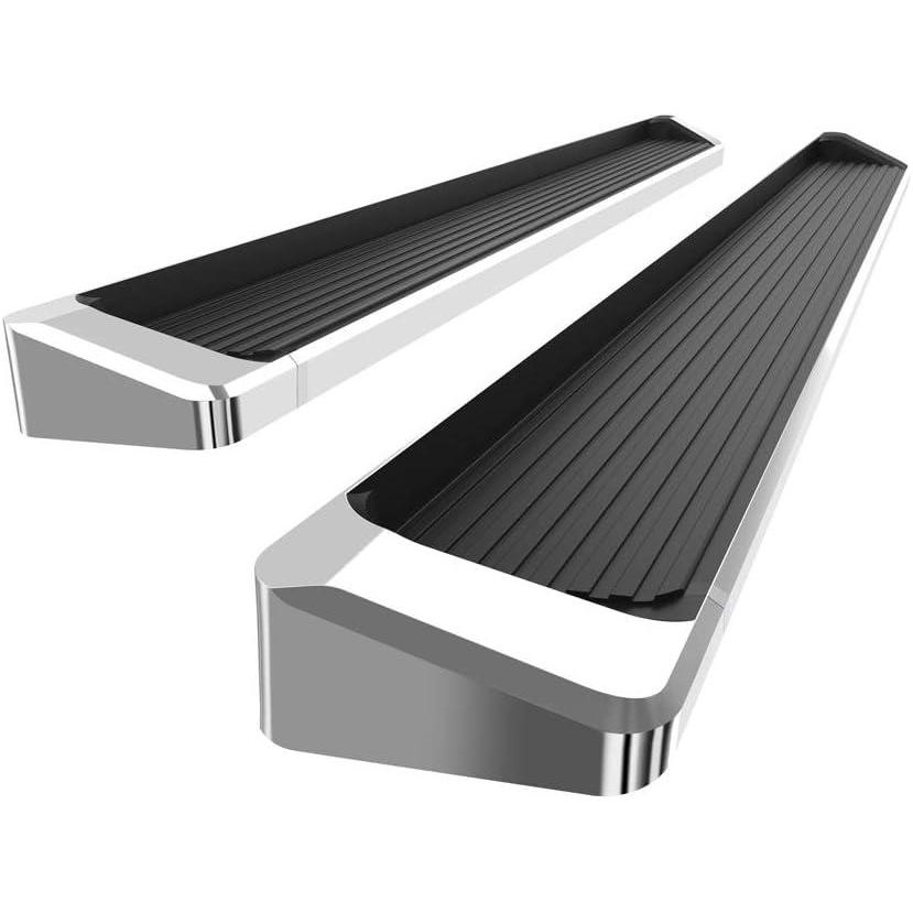 APS Aluminum Nerf Bars Side Steps Quad Cab APS Silver Running Boards ...