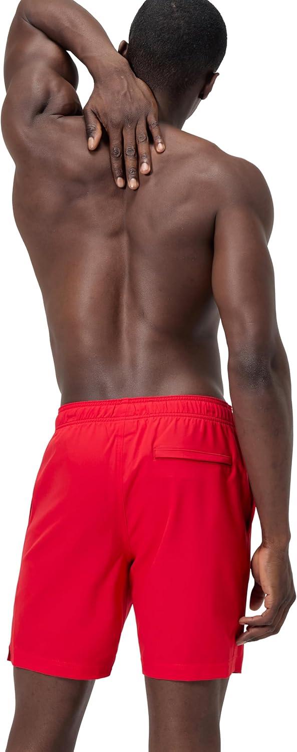 Speedo Mens Swim Trunk Mid Length Essentials Solid(18″ High Risk Red ...