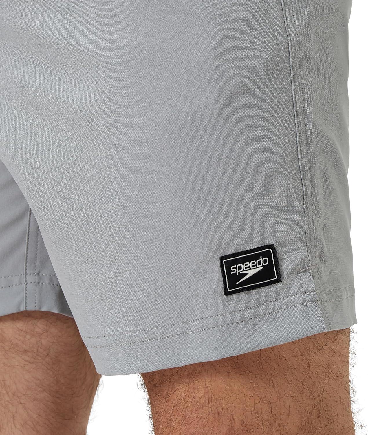 Speedo Mens Swim Trunk Mid Length Essentials Solid(18″ Monument ...