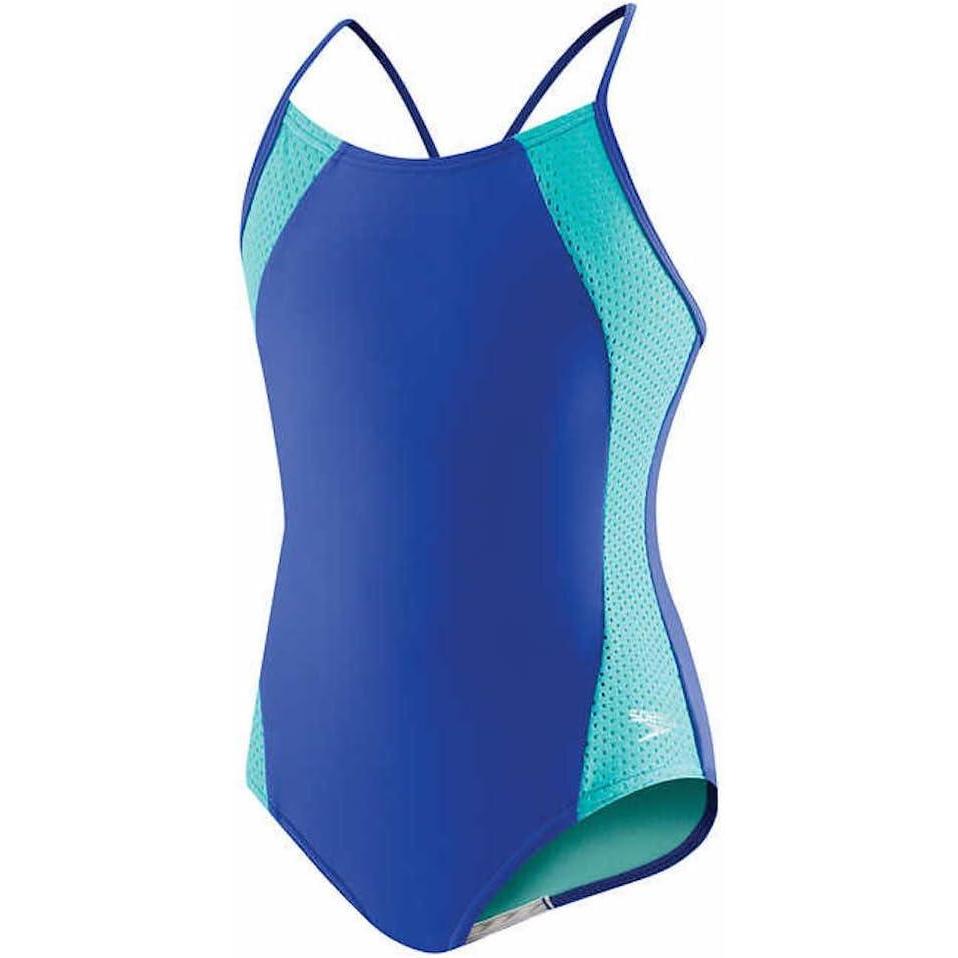 Speedo Girl’s Swimsuit One Piece Thin Straps(Dark Peri) - Speedo ...